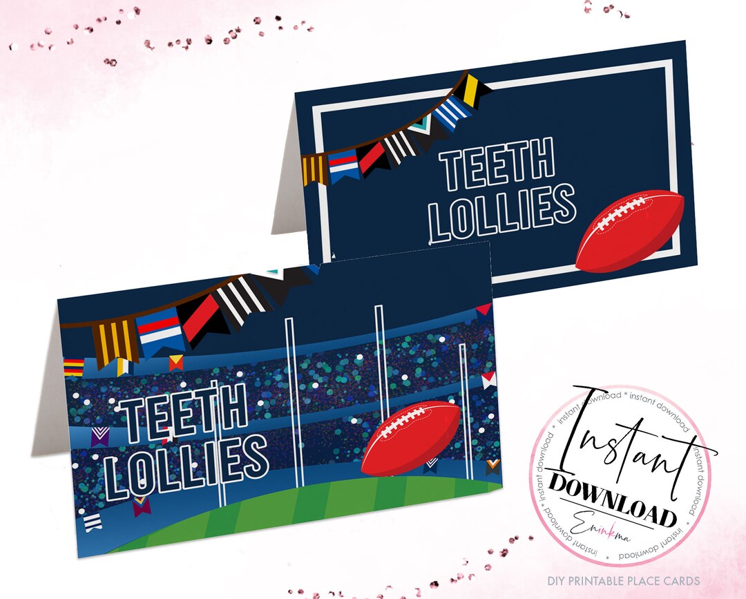 Aussie Rules Printable Buffet Labels, Aussie Rules Place Cards, Aussie ...