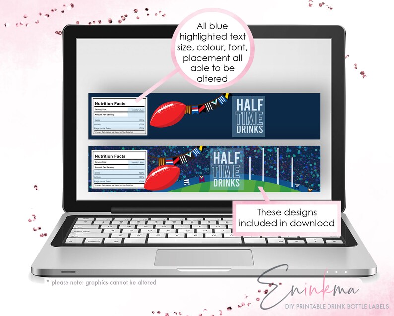 Aussie Rules Printable Drink Bottle Wrappers, Aussie Rules Drink Bottle ...