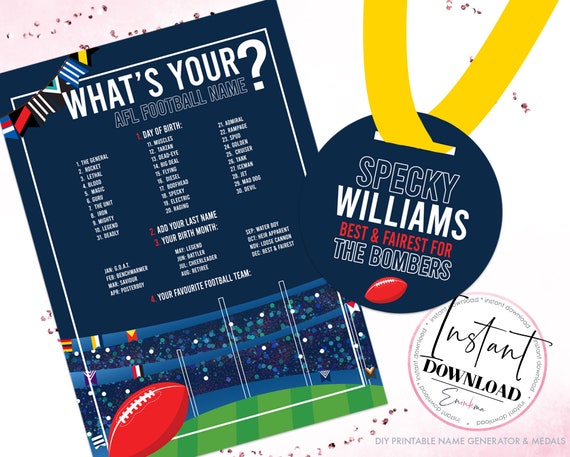 AFL Australian Rules Football Name Generator, Aussie Rules Name ...