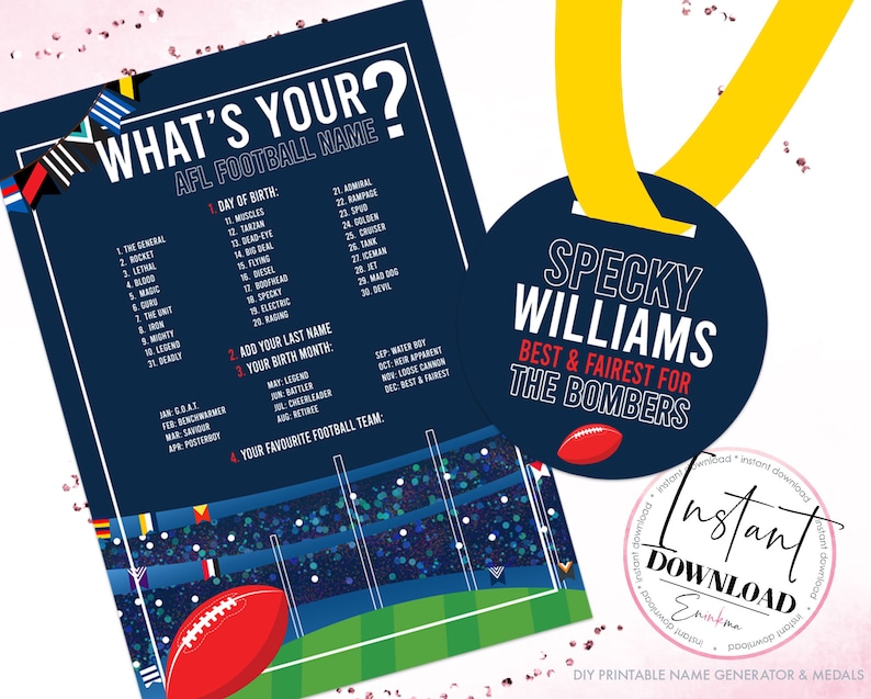 AFL Australian Rules Football Name Generator, Aussie Rules Name ...