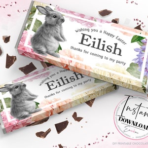Easter Printable Chocolate Wrapper, Easter Wrapper for Chocolate Candy ...