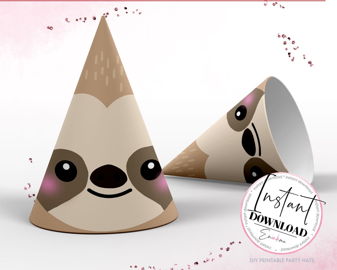 Sloth Party Hats, Sloth Party Hat, Sloth Party Costume - Etsy