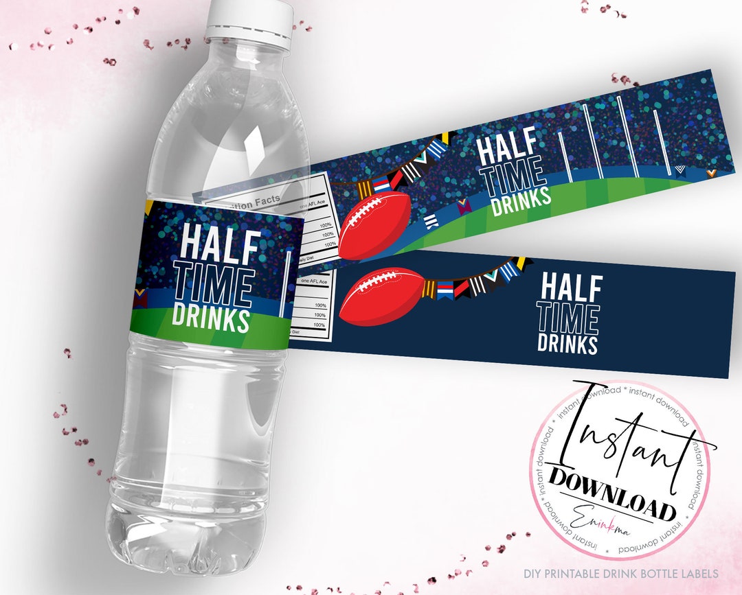 Aussie Rules Printable Drink Bottle Wrappers, Aussie Rules Drink Bottle ...