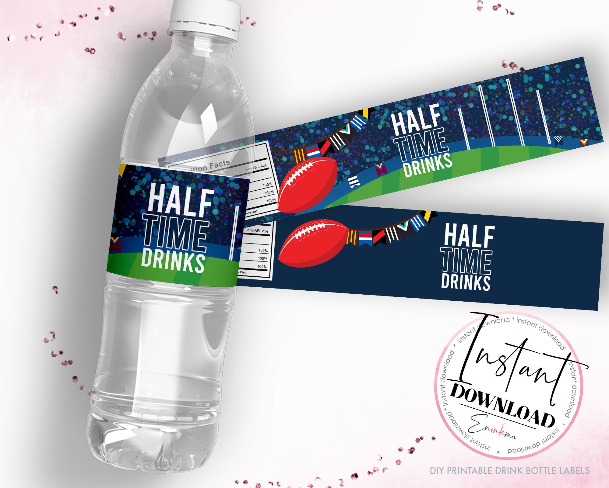 Aussie Rules Printable Drink Bottle Wrappers, Aussie Rules Drink Bottle ...