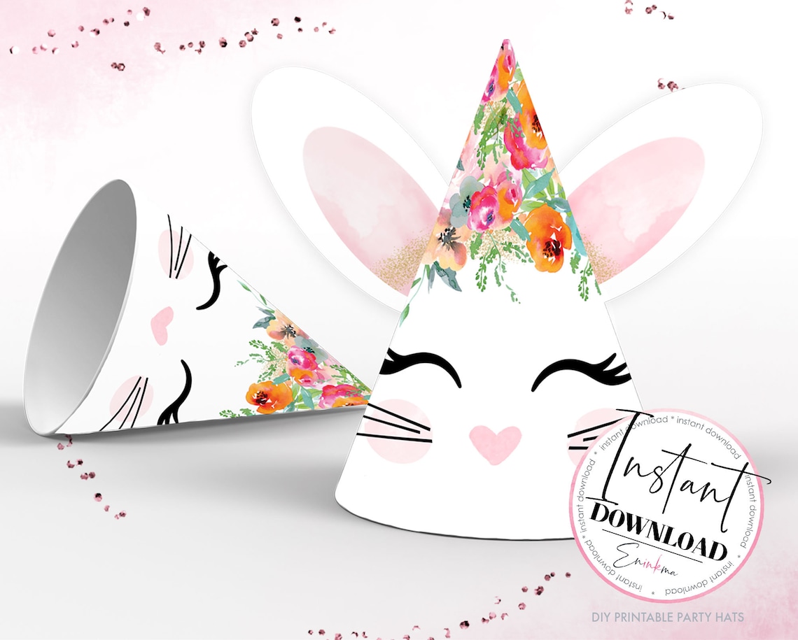 Bunny Party Hats, Easter Party Hat, Bunny Party Costume - Etsy