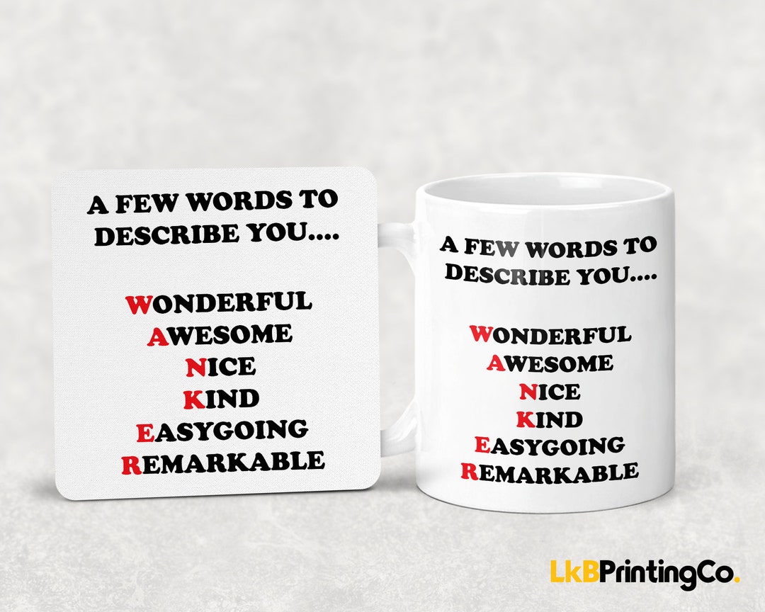 Wanker Acronym Mug Funny Mugs Rude Mugs Offensive Mugs Novelty Mugs ...