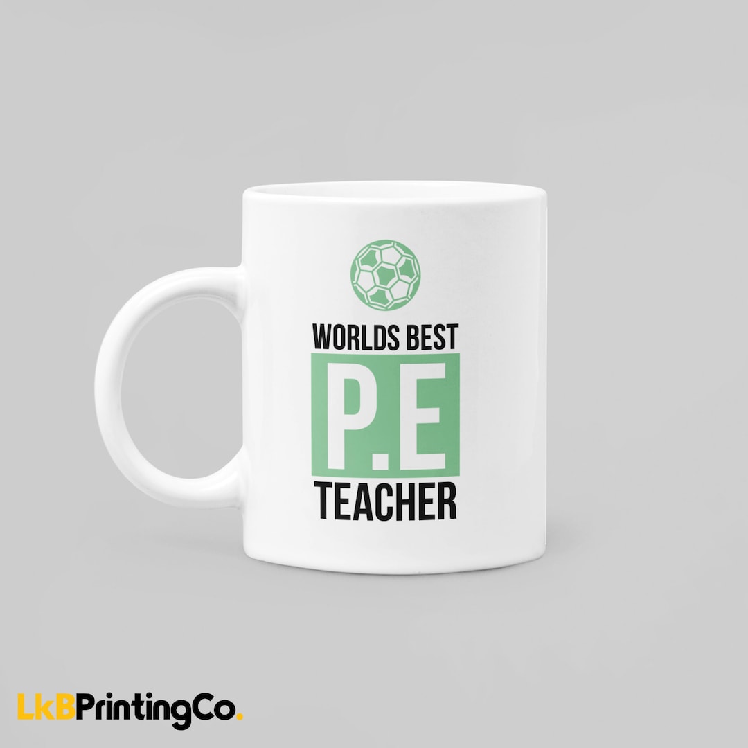 World Best PE Physical Education Teacher Mug and Coaster Gifts for ...