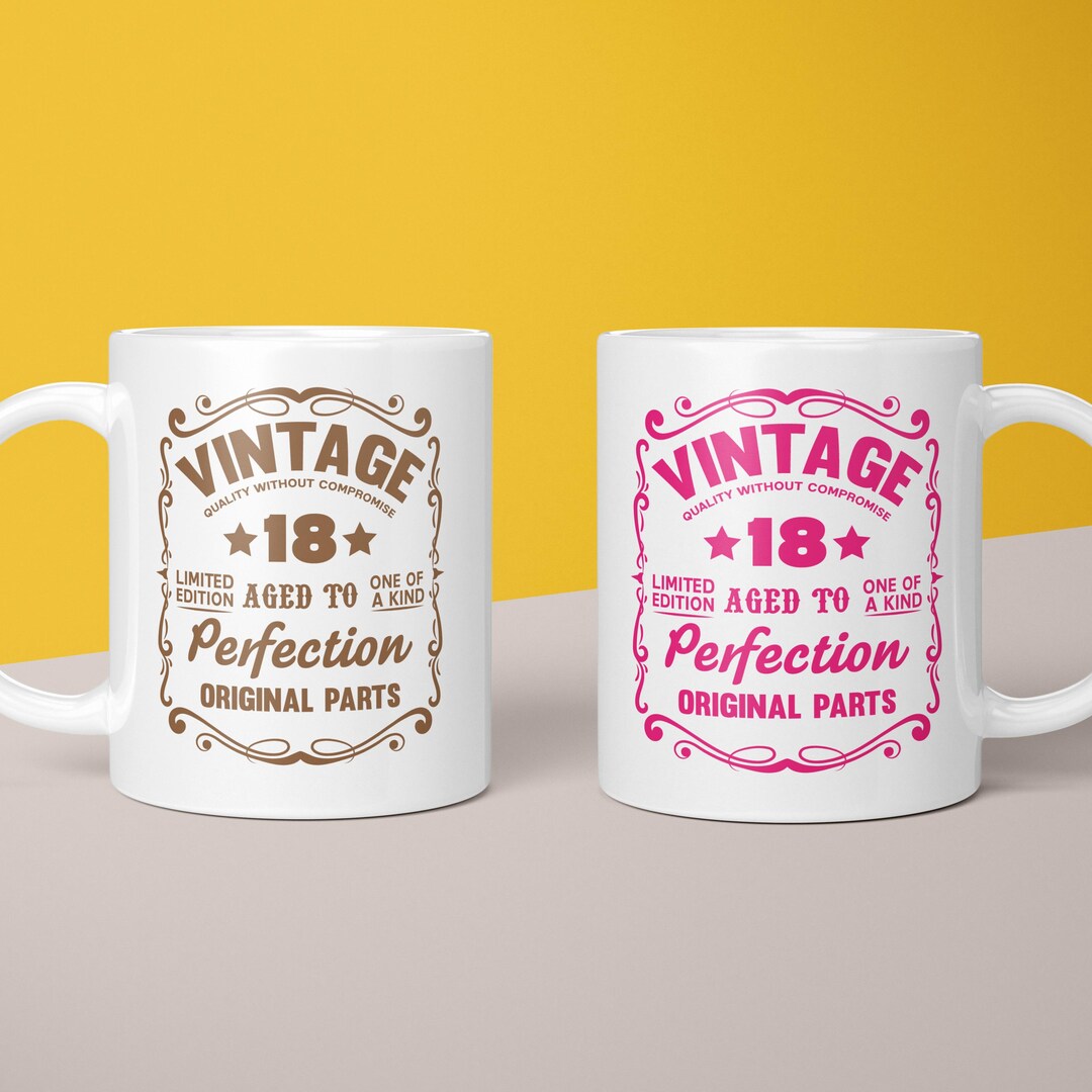 Vintage 18th Birthday Mug, Original Parts Design - Etsy