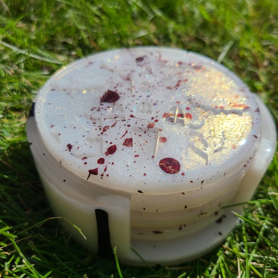 Halloween Scene Blood Splatter Coaster Set - Etsy