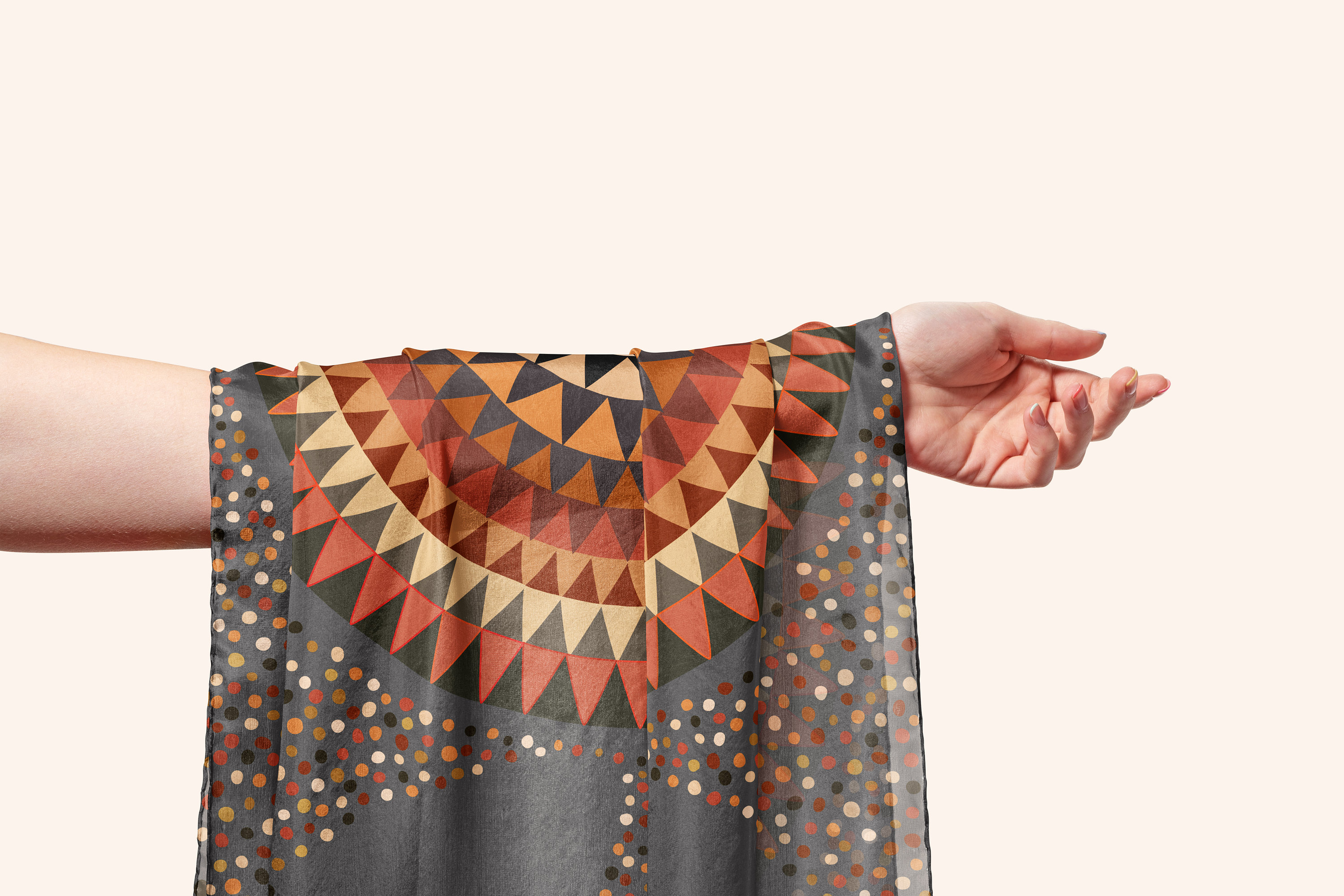 Long Luxurious African Silk Scarf With Ethnic Print, Pure Silk Fabric ...