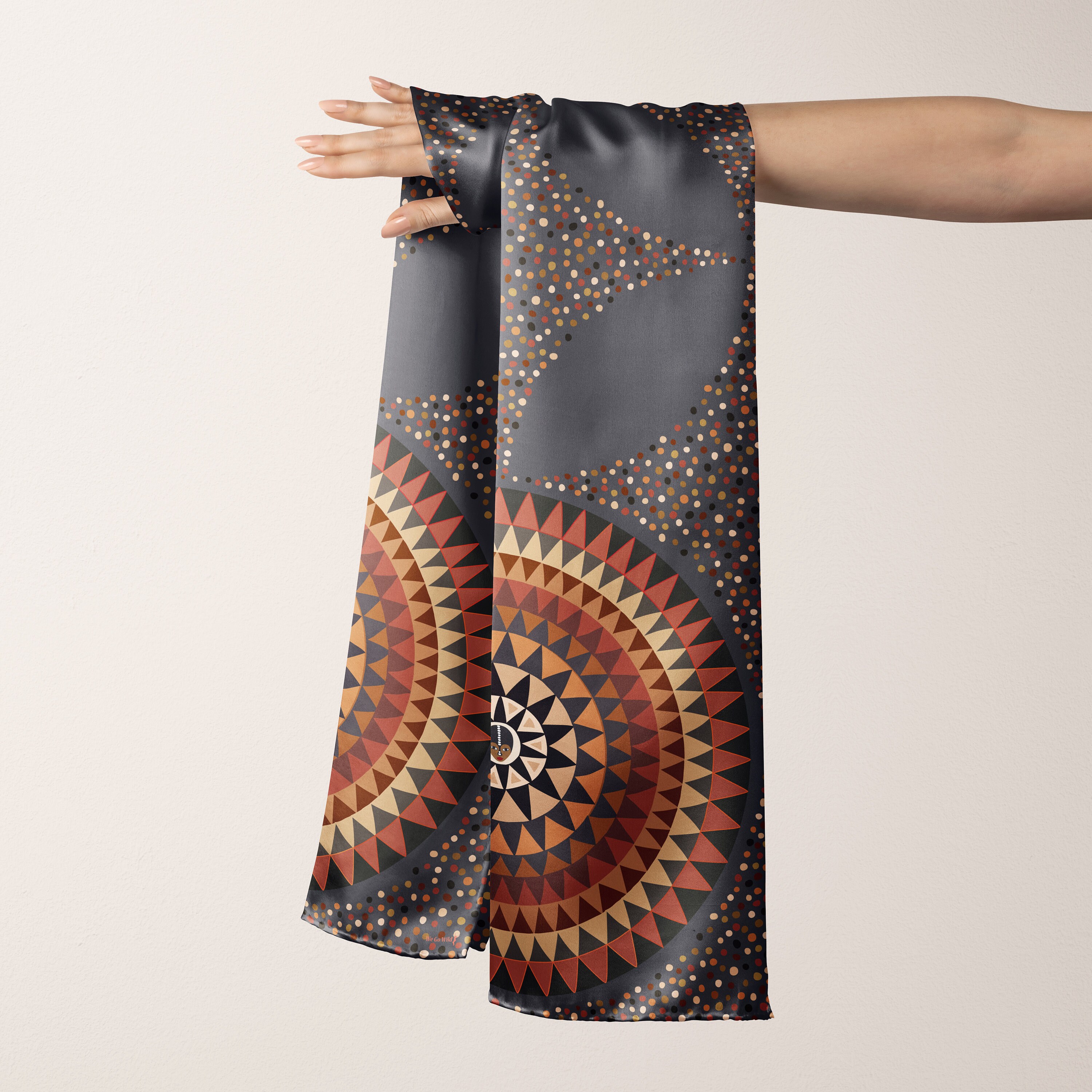 Long Luxurious African Silk Scarf With Ethnic Print, Pure Silk Fabric ...
