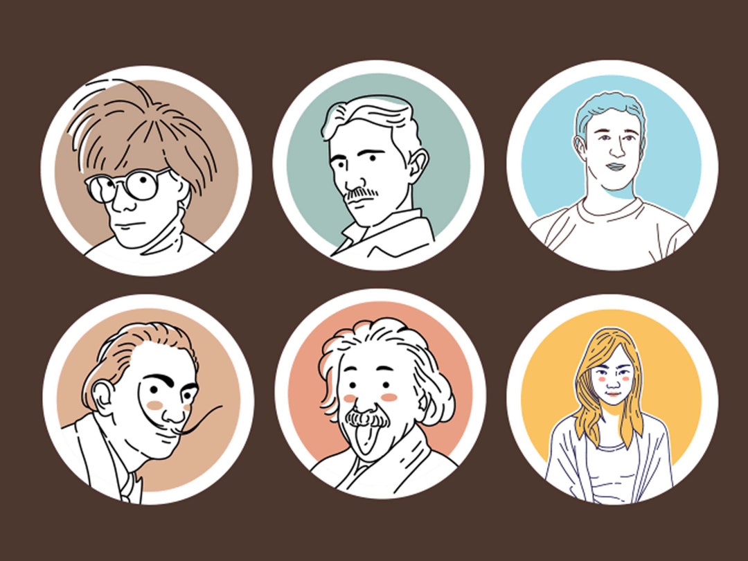 Personalized Line Art Stickers, Line Art Illustration, Custom Drawing ...