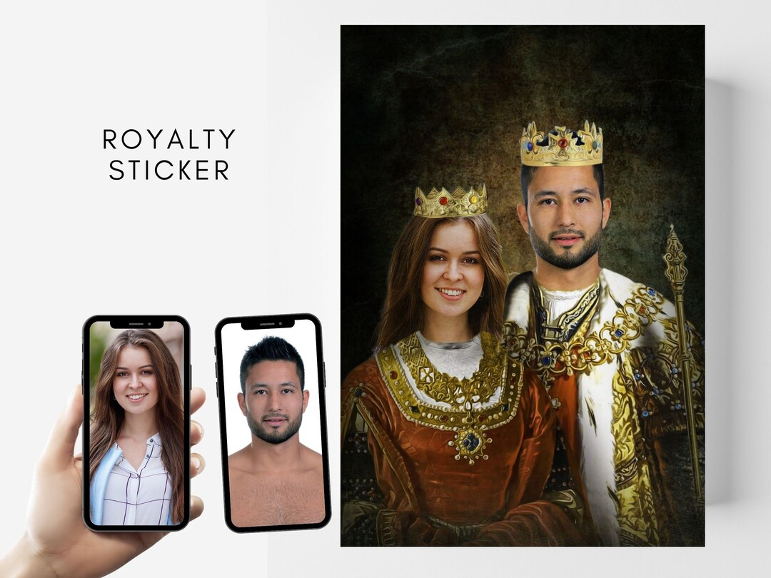 Personalized King Queen Royalty Sticker, Custom Couple Sticker ...