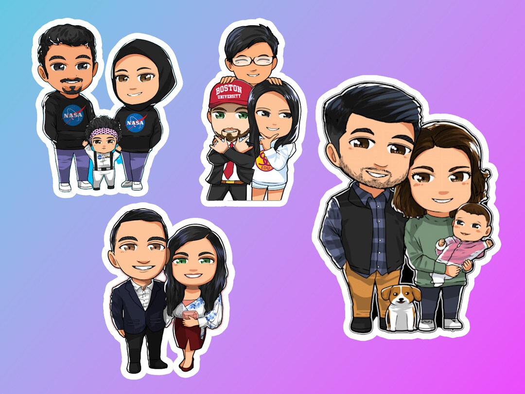 Personalized Chibi Cartoon Stickers, Matte or Glossy, Custom Cute ...