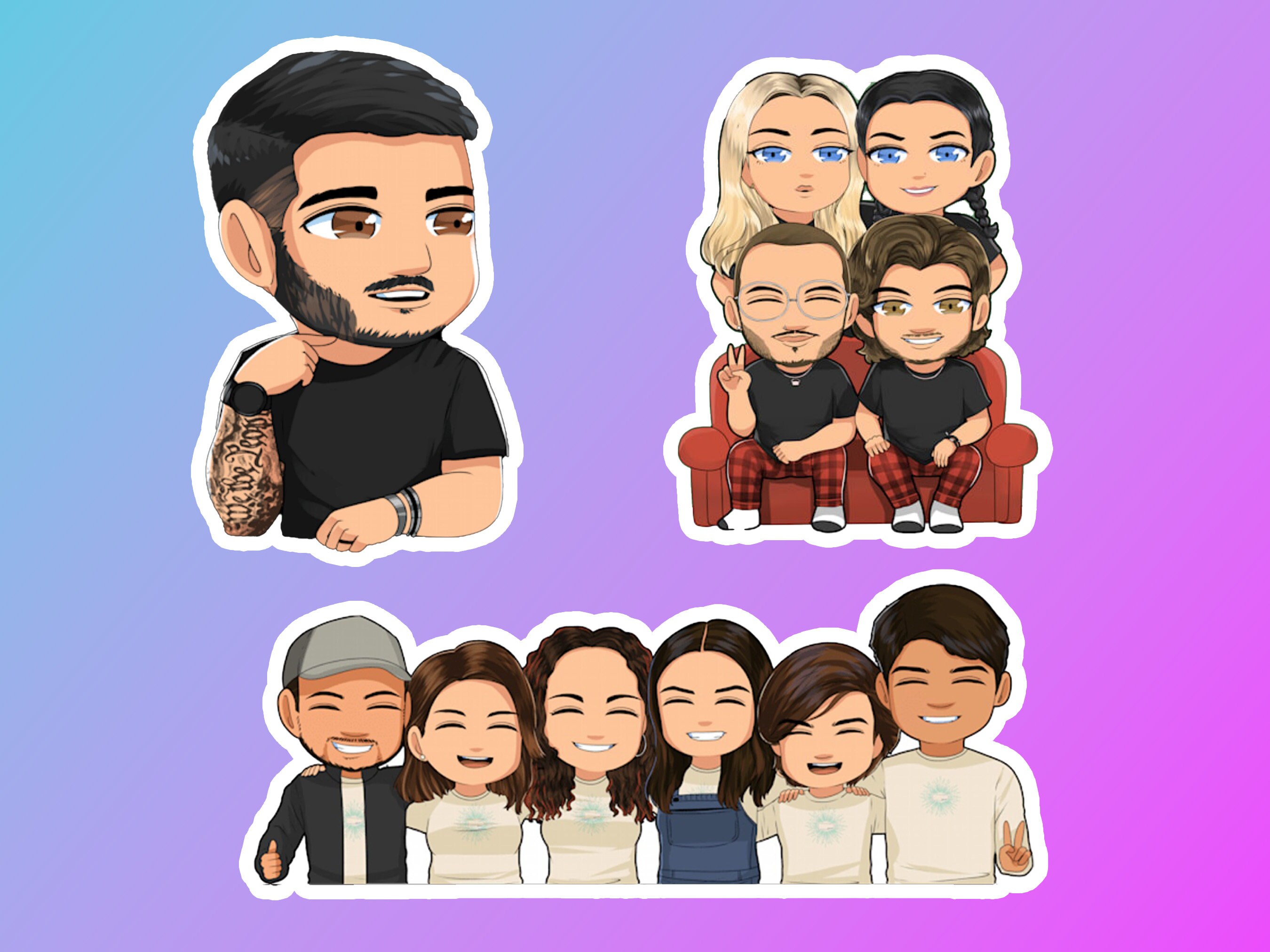 Personalized Chibi Cartoon Stickers Matte or Glossy Custom - Etsy