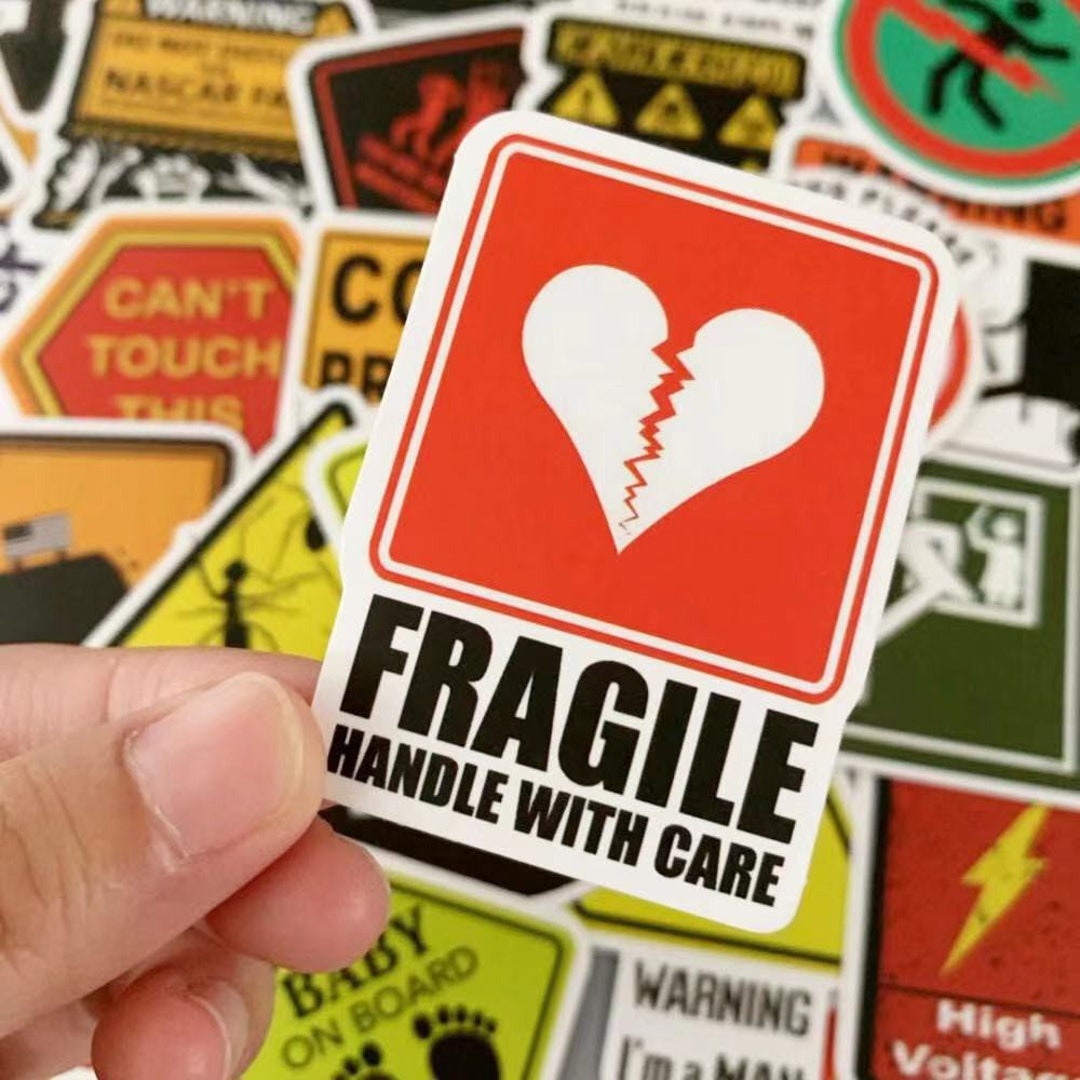 50pcs Warning Signs Sticker Luggage Case Phone Case Waterproof - Etsy