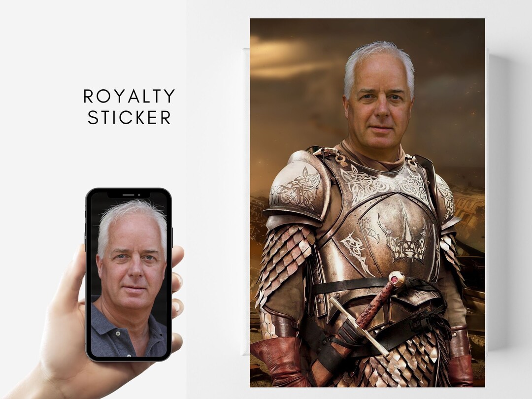 Personalized Warrior Wearing Armor Sticker, Custom Sticker ...