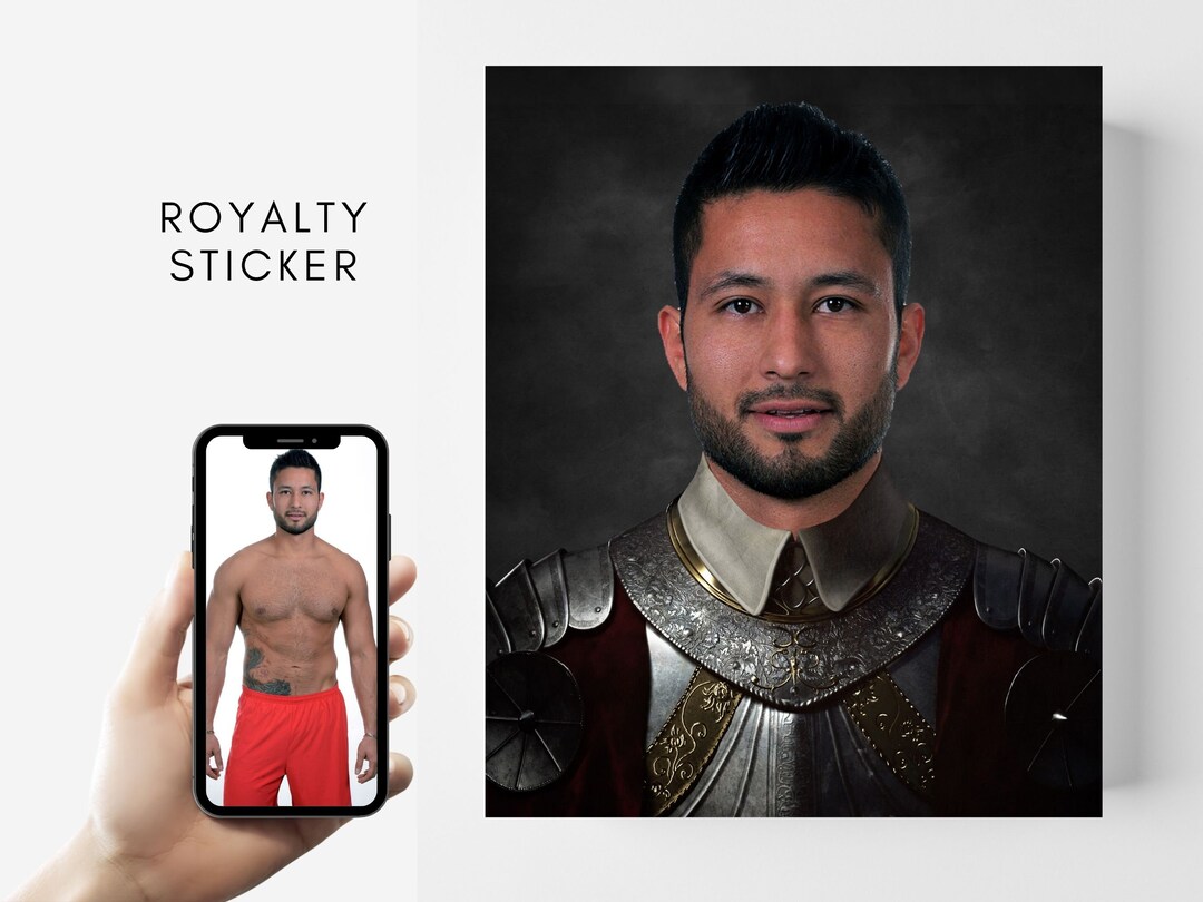 Personalized Knight Wearing Armor Sticker, Custom Sticker, Personalized ...