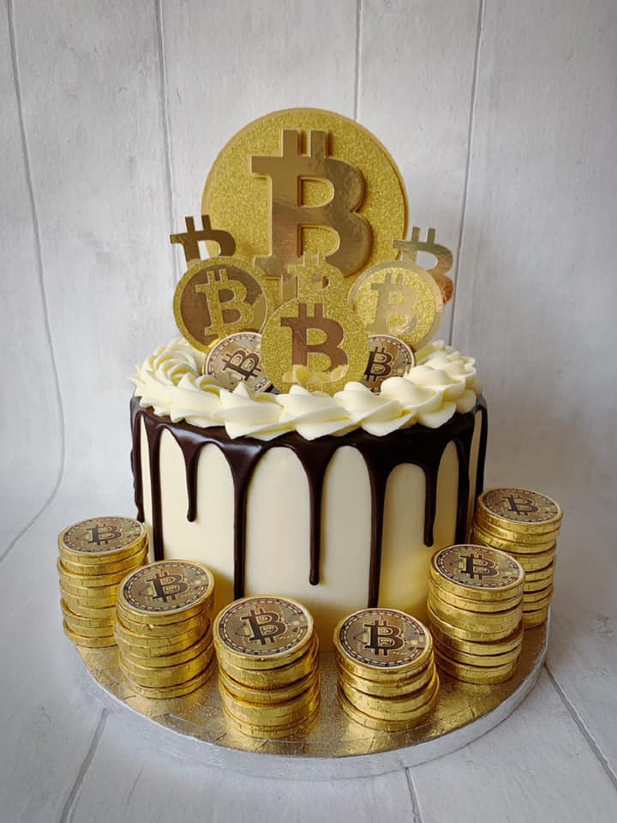 Bitcoin Birthday Cake Topper and Cupcake Toppers in Gold - Etsy Australia