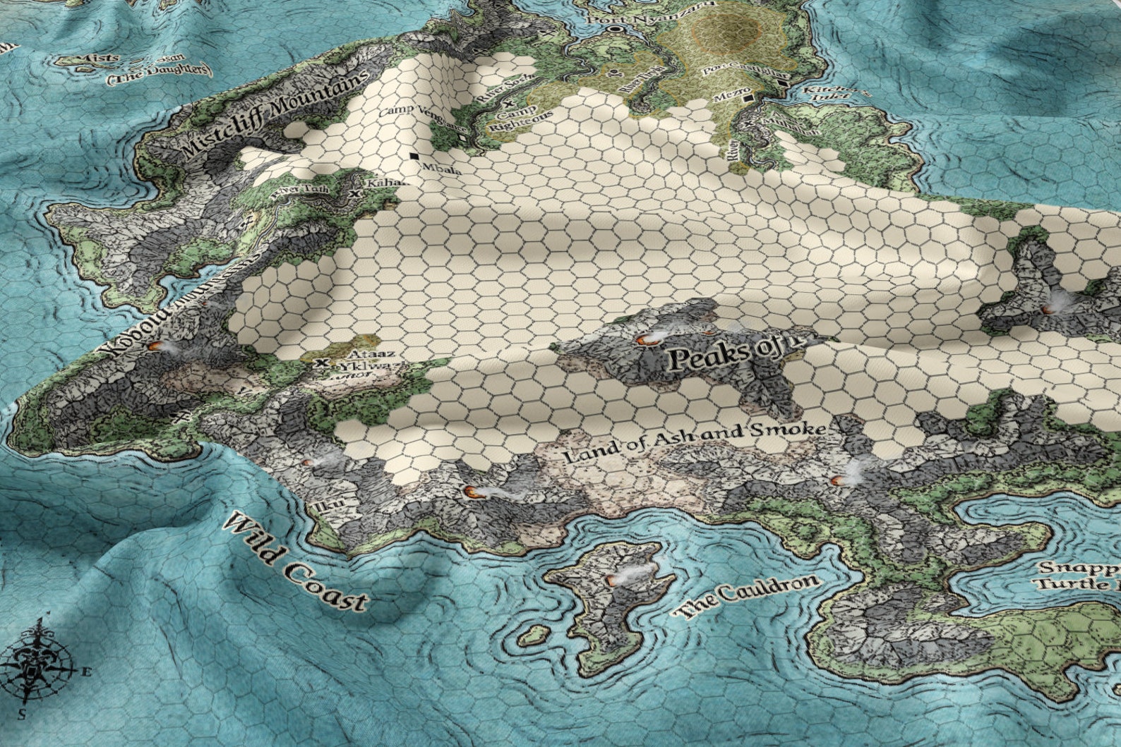 Map of Chult Indoor Wall Tapestry | Colored RPG Dungeons and Dragons ...