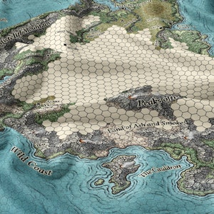 Map of Chult Indoor Wall Tapestry | Colored RPG Dungeons and Dragons Dnd 5e Tomb of Annihilation ...