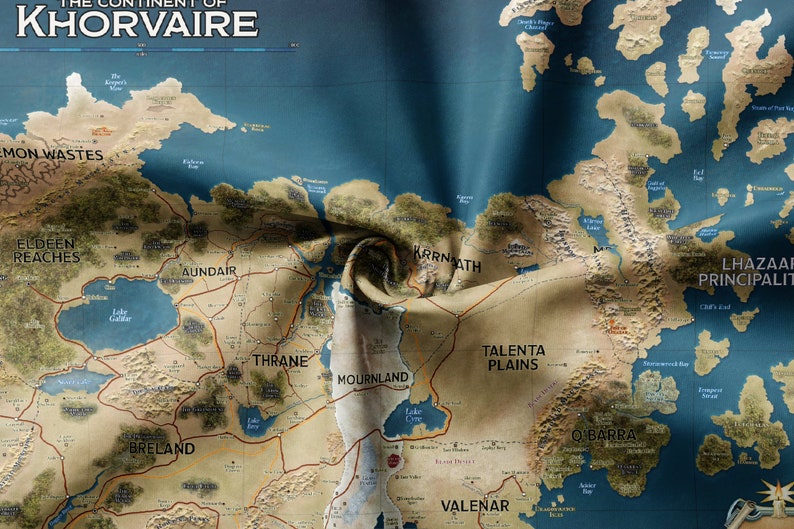 Map of Khorvaire Indoor Wall Tapestry Colored RPG Dungeons and Dragons ...