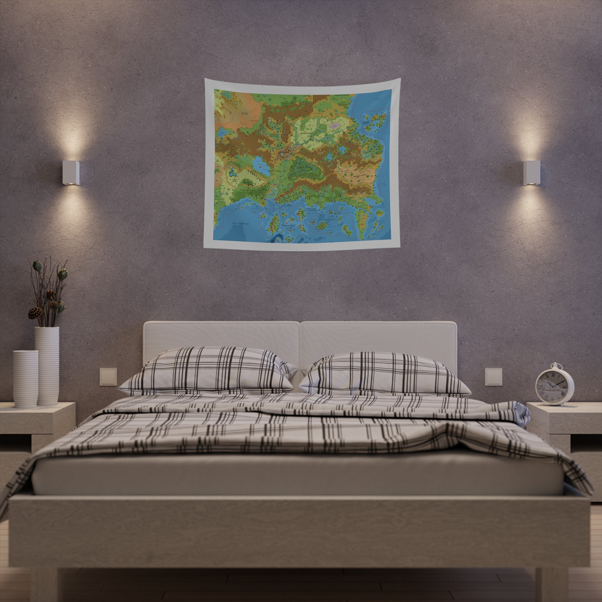 Mystara the Known World 1000 AC Indoor Wall Tapestry Colored RPG Dungeons and Dragons Dnd ...