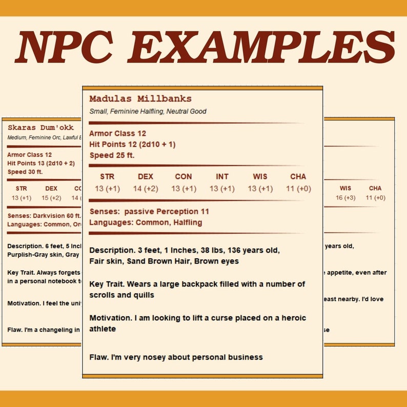 200000 Random NPC Generator for Dungeons and Dragons DND 5e - Etsy