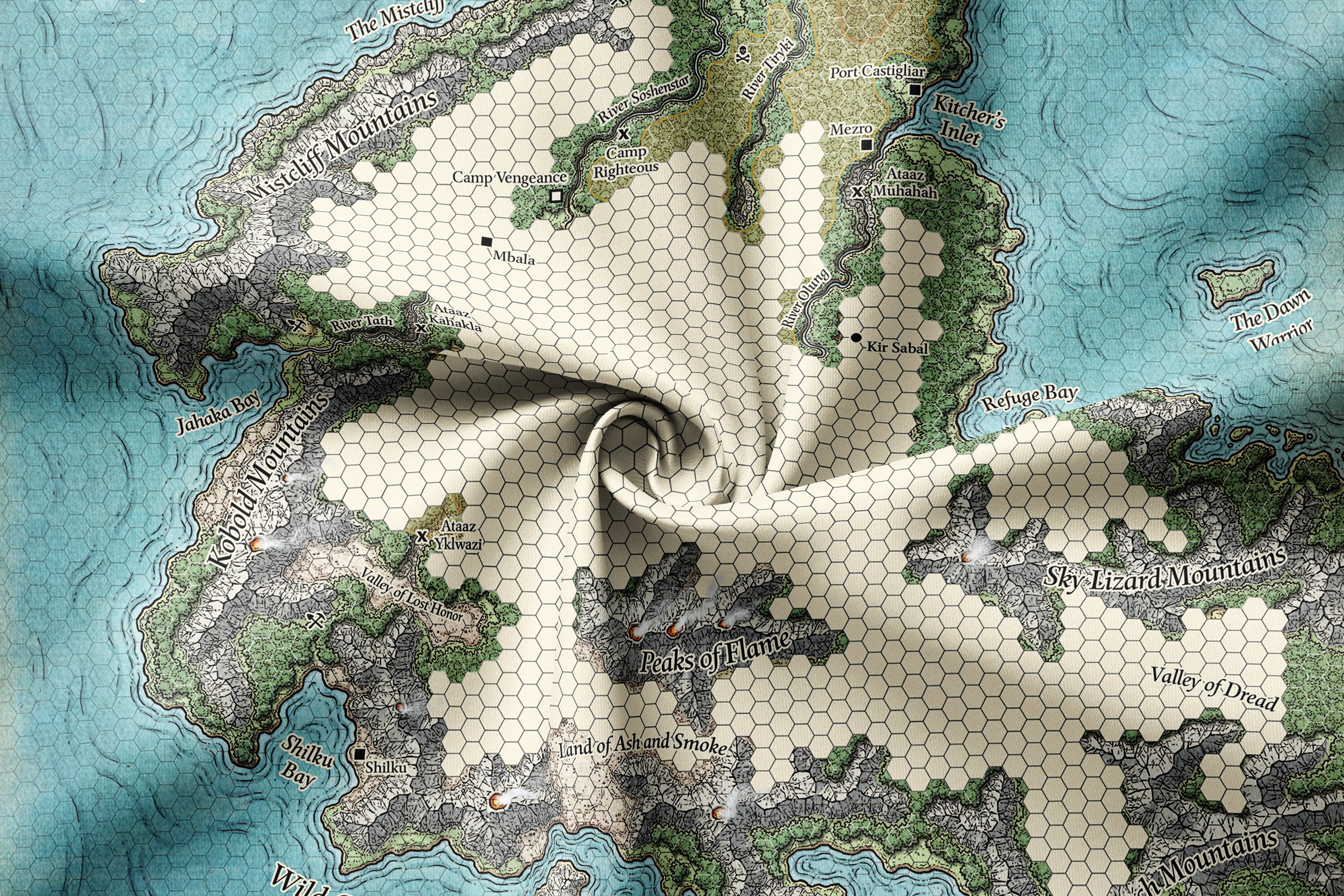 Map of Chult Indoor Wall Tapestry | Colored RPG Dungeons and Dragons ...
