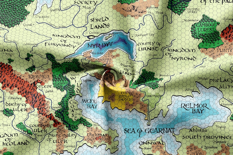 Dnd Greyhawk Wall Tapestry Flanaess Advanced Dungeons and Dragons ...