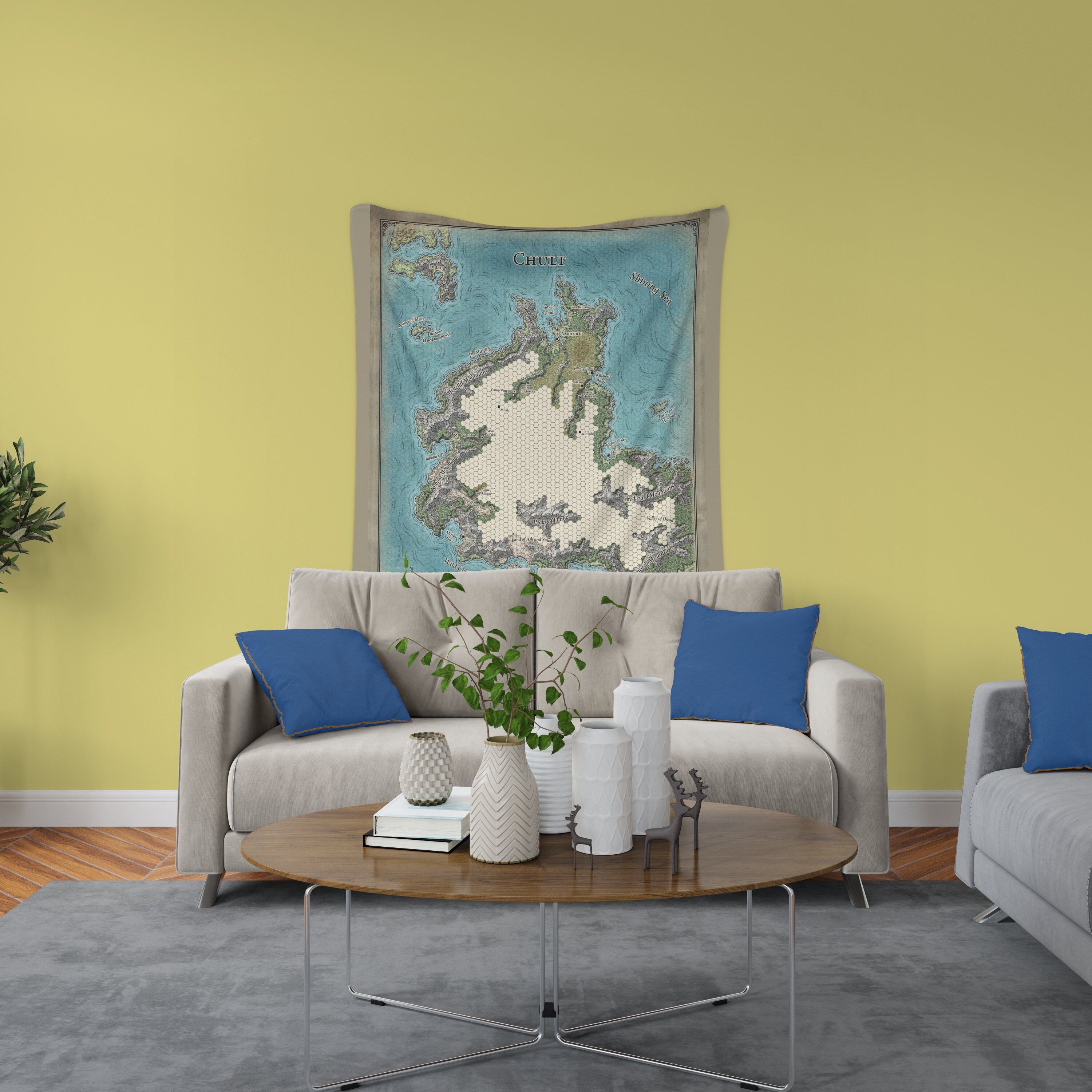Map of Chult Indoor Wall Tapestry | Colored RPG Dungeons and Dragons ...