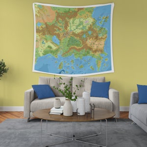 Mystara the Known World 1000 AC Indoor Wall Tapestry | Colored RPG ...