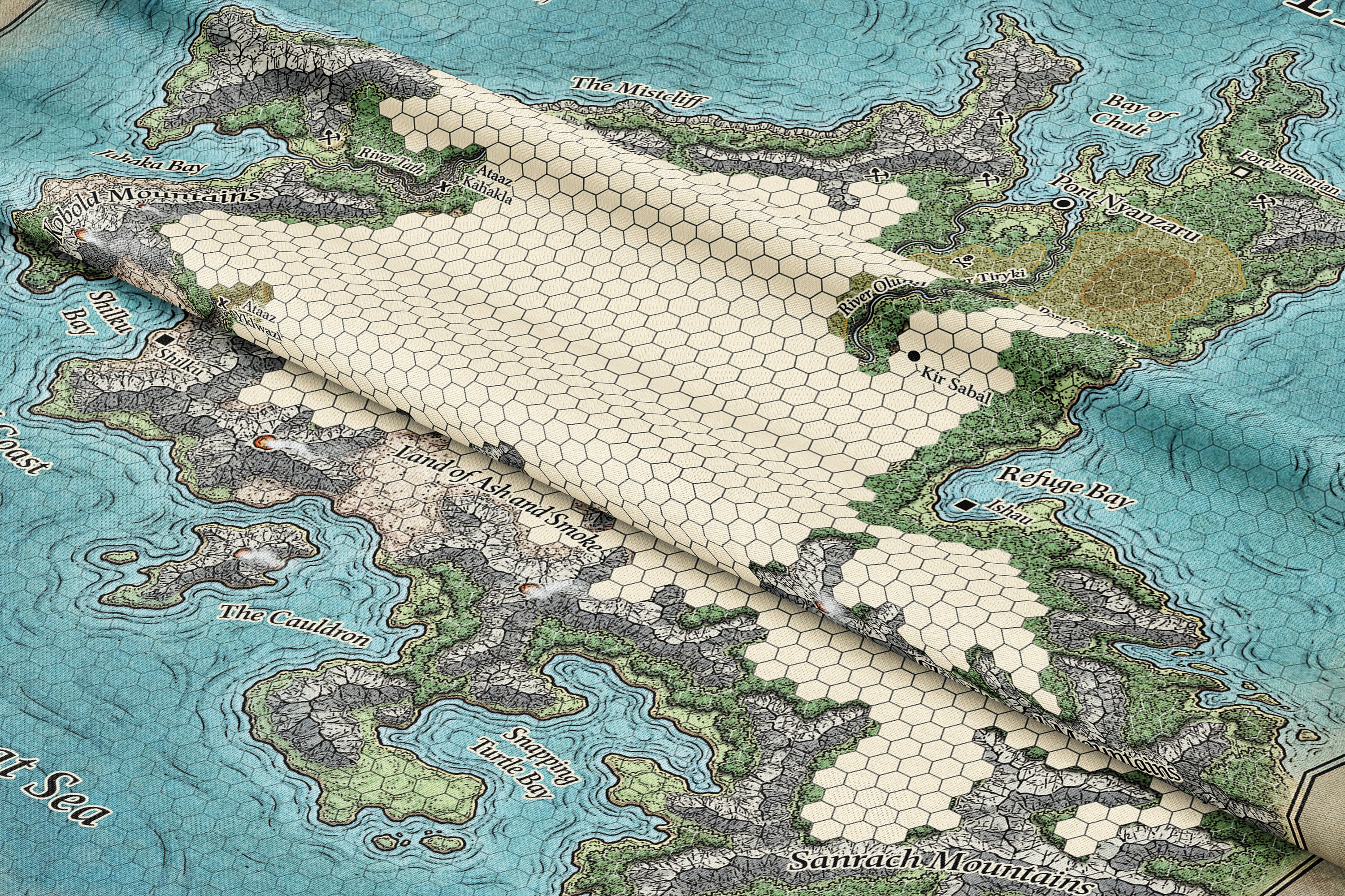 Map of Chult Indoor Wall Tapestry | Colored RPG Dungeons and Dragons ...