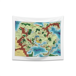 Dnd Greyhawk Wall Tapestry Flanaess Advanced Dungeons and Dragons ...
