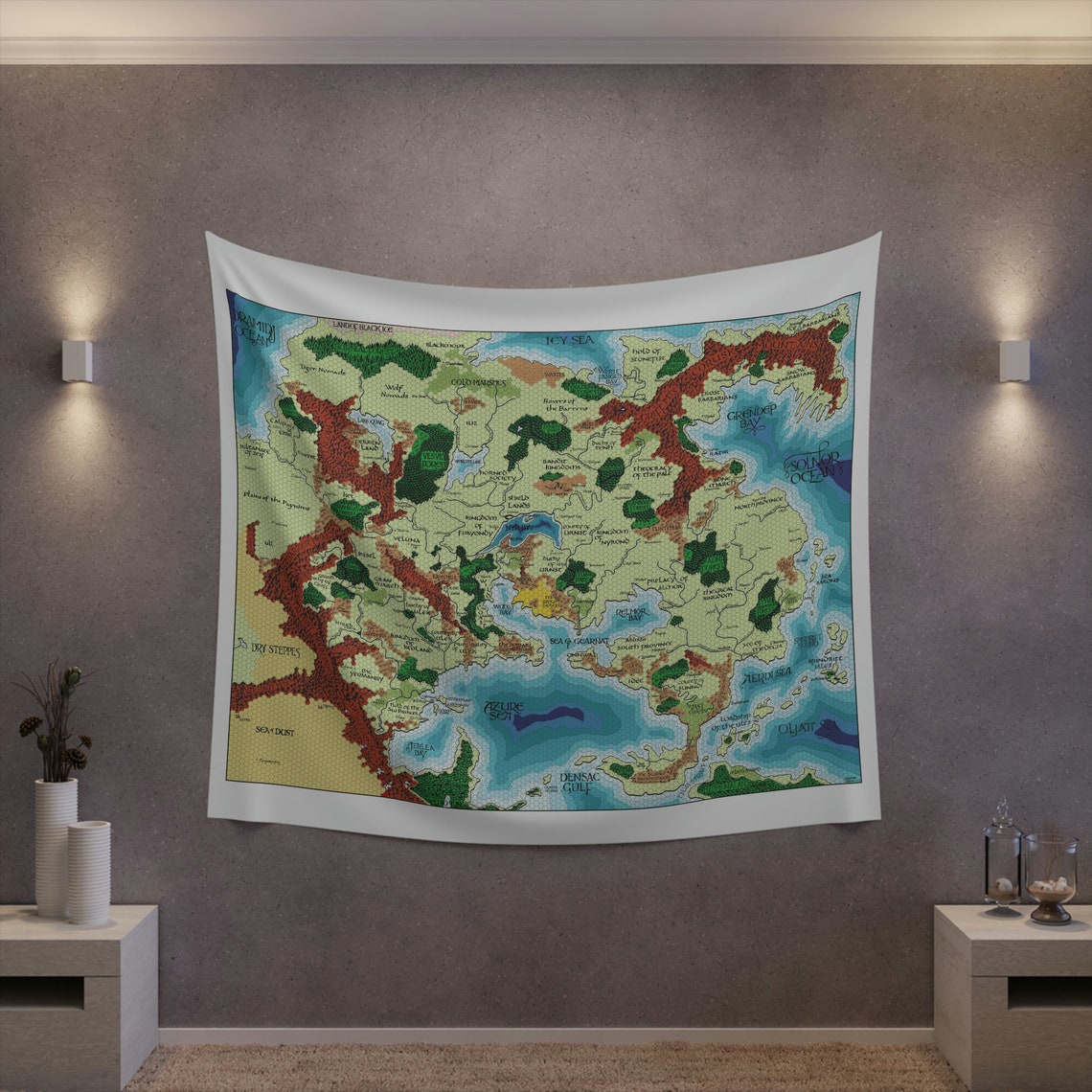 Dnd Greyhawk Wall Tapestry Flanaess Advanced Dungeons and - Etsy