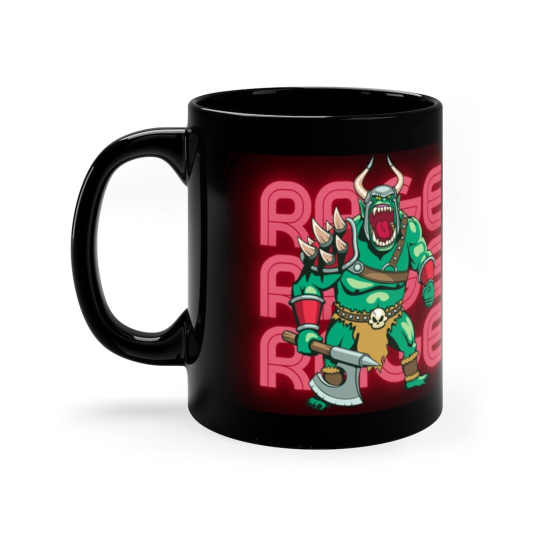 DND 5e Inspired Mug | Barbarian Rage | 11oz Black Mug | Dungeons and ...