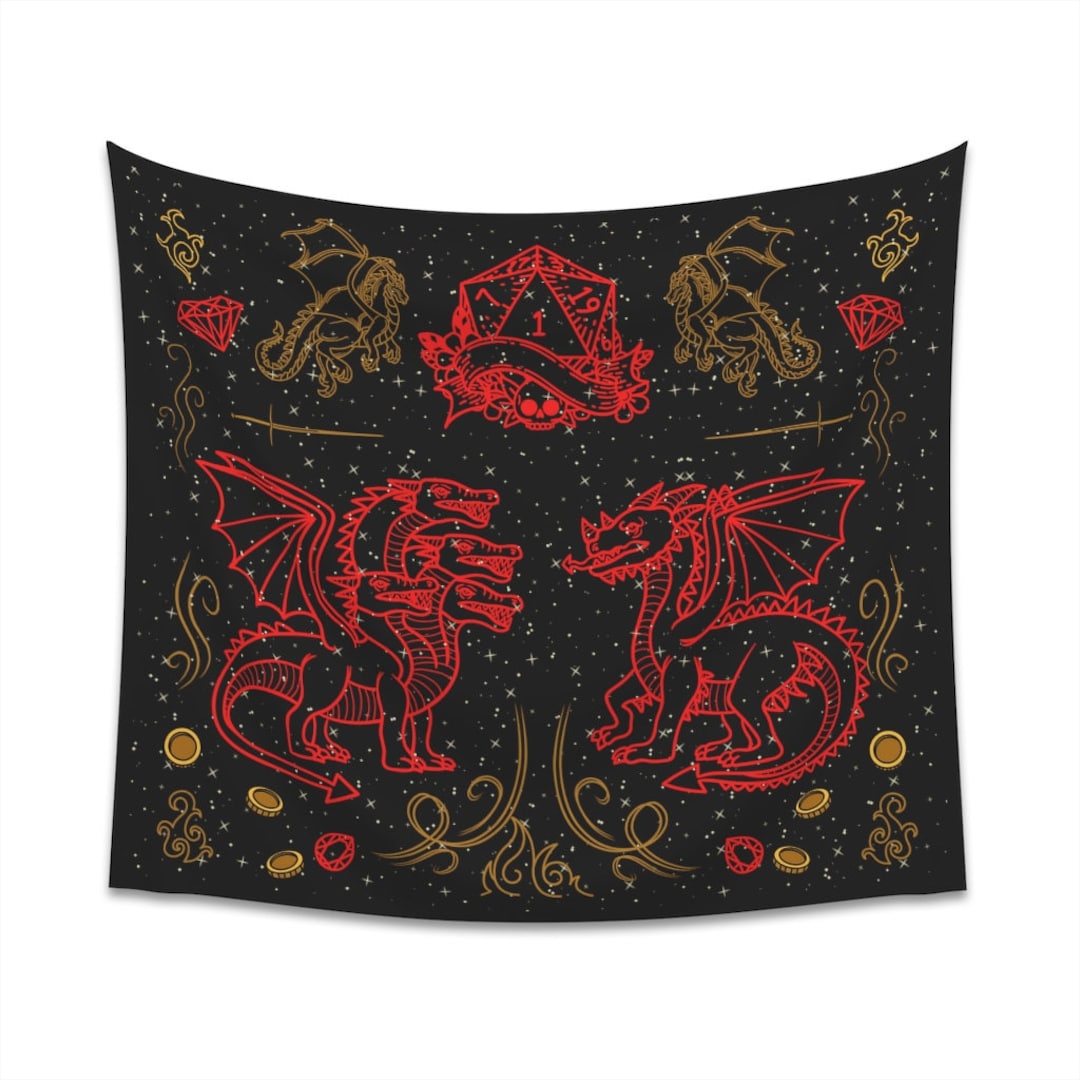 DND Dragons Indoor Wall Tapestry | Dungeons and Dragons 5e| Bahamut ...