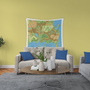 Mystara the Known World 1000 AC Indoor Wall Tapestry | Colored RPG ...