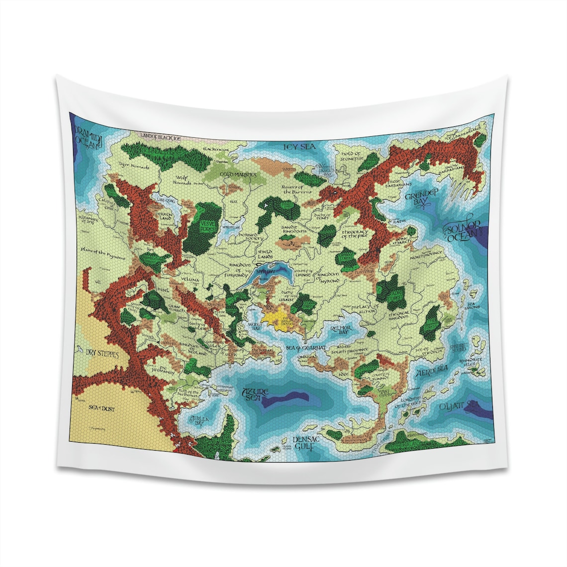 Dnd Greyhawk Wall Tapestry | Flanaess Advanced Dungeons and Dragons ...