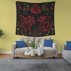 DND Dragons Indoor Wall Tapestry | Dungeons and Dragons 5e| Bahamut ...