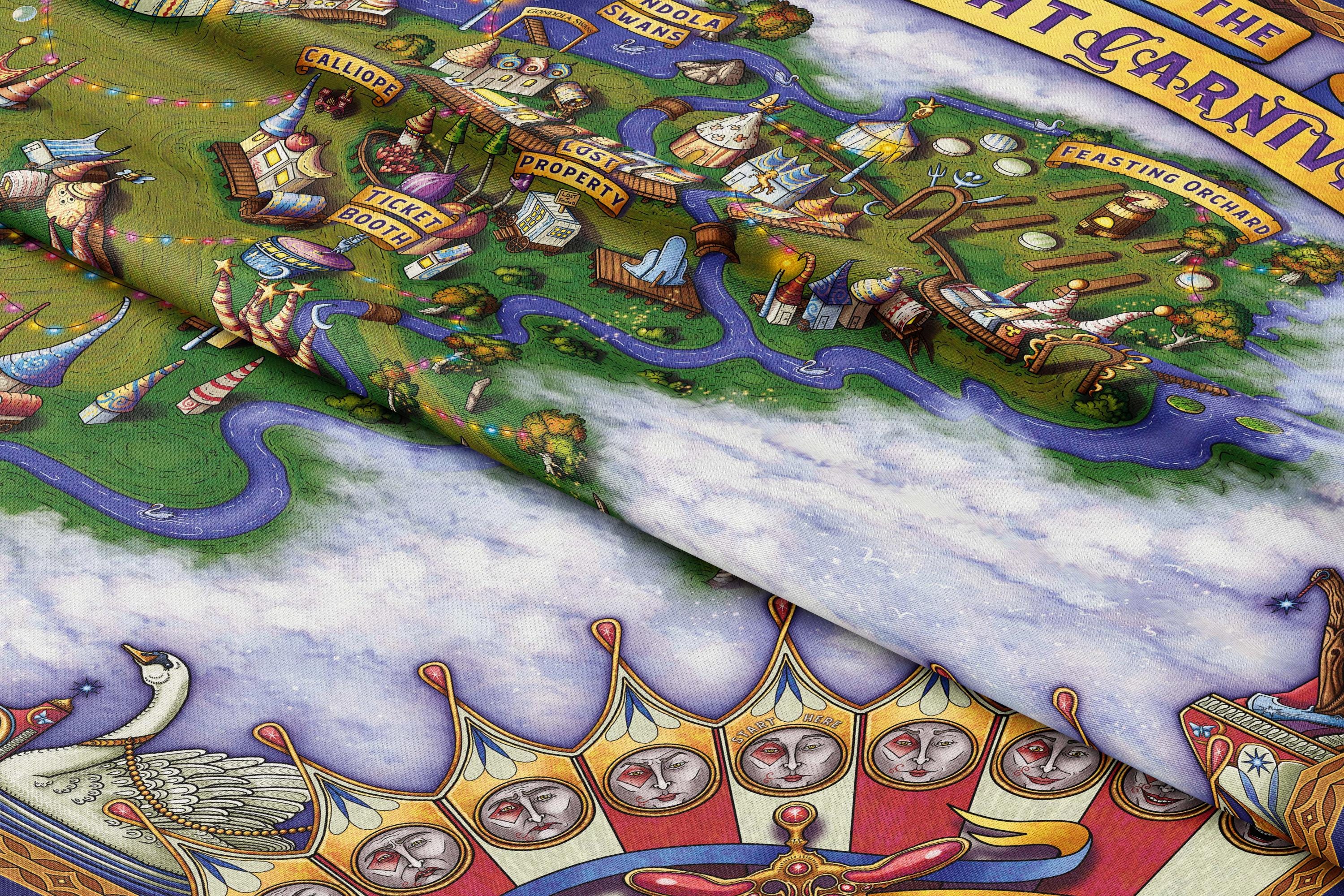 Map of Witchlight Carnival Indoor Wall Tapestry | Colored RPG Dungeons ...