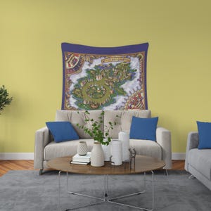 Map of Witchlight Carnival Indoor Wall Tapestry | Colored RPG Dungeons ...
