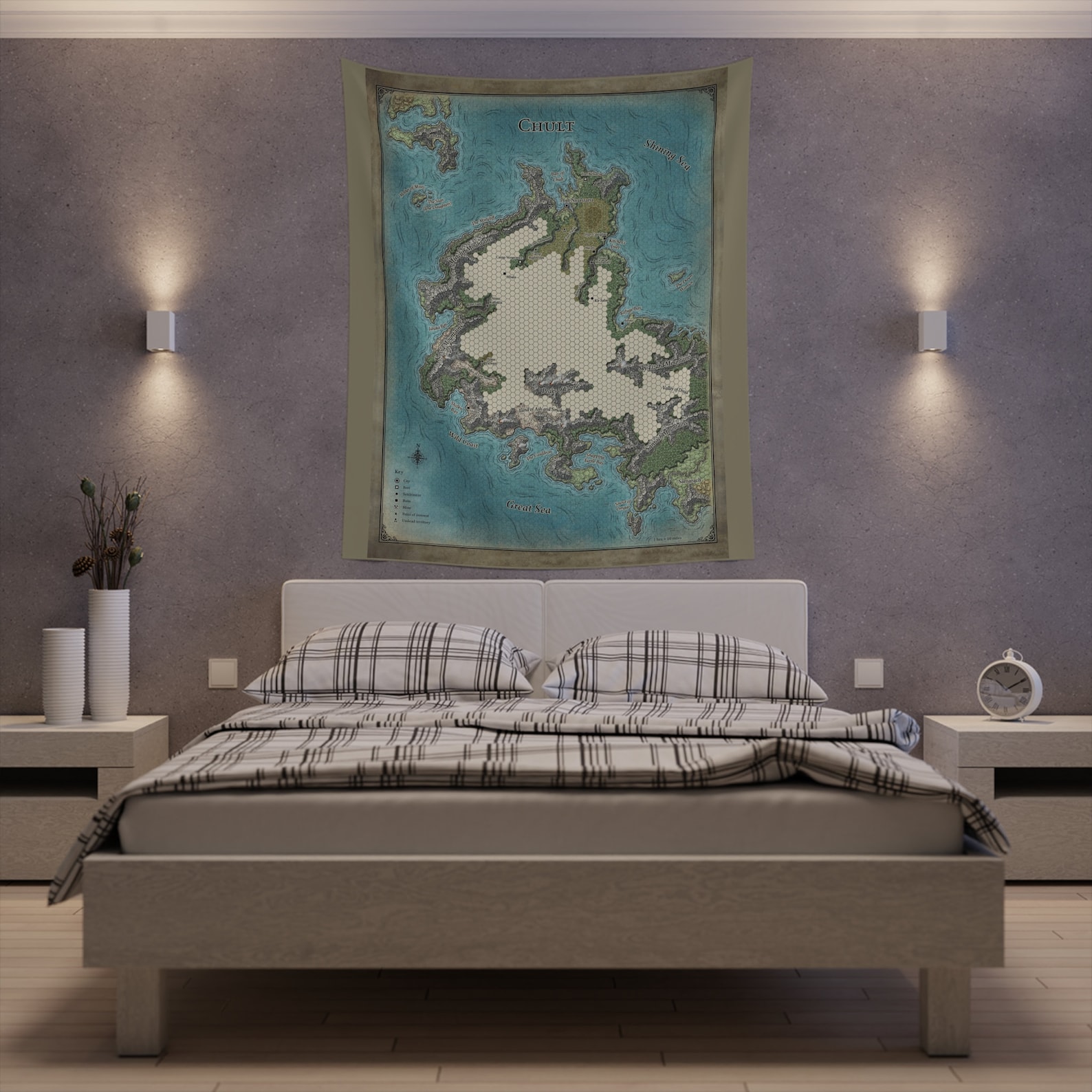 Map of Chult Indoor Wall Tapestry | Colored RPG Dungeons and Dragons ...