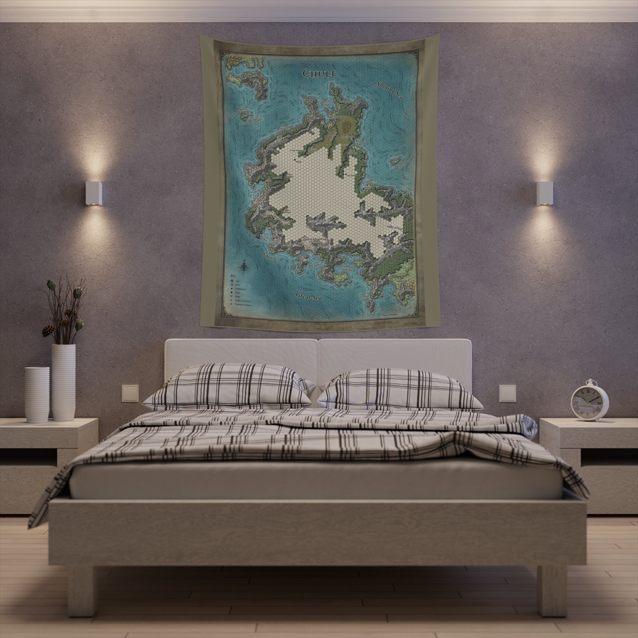 Map of Chult Indoor Wall Tapestry Colored RPG Dungeons and Dragons Dnd ...