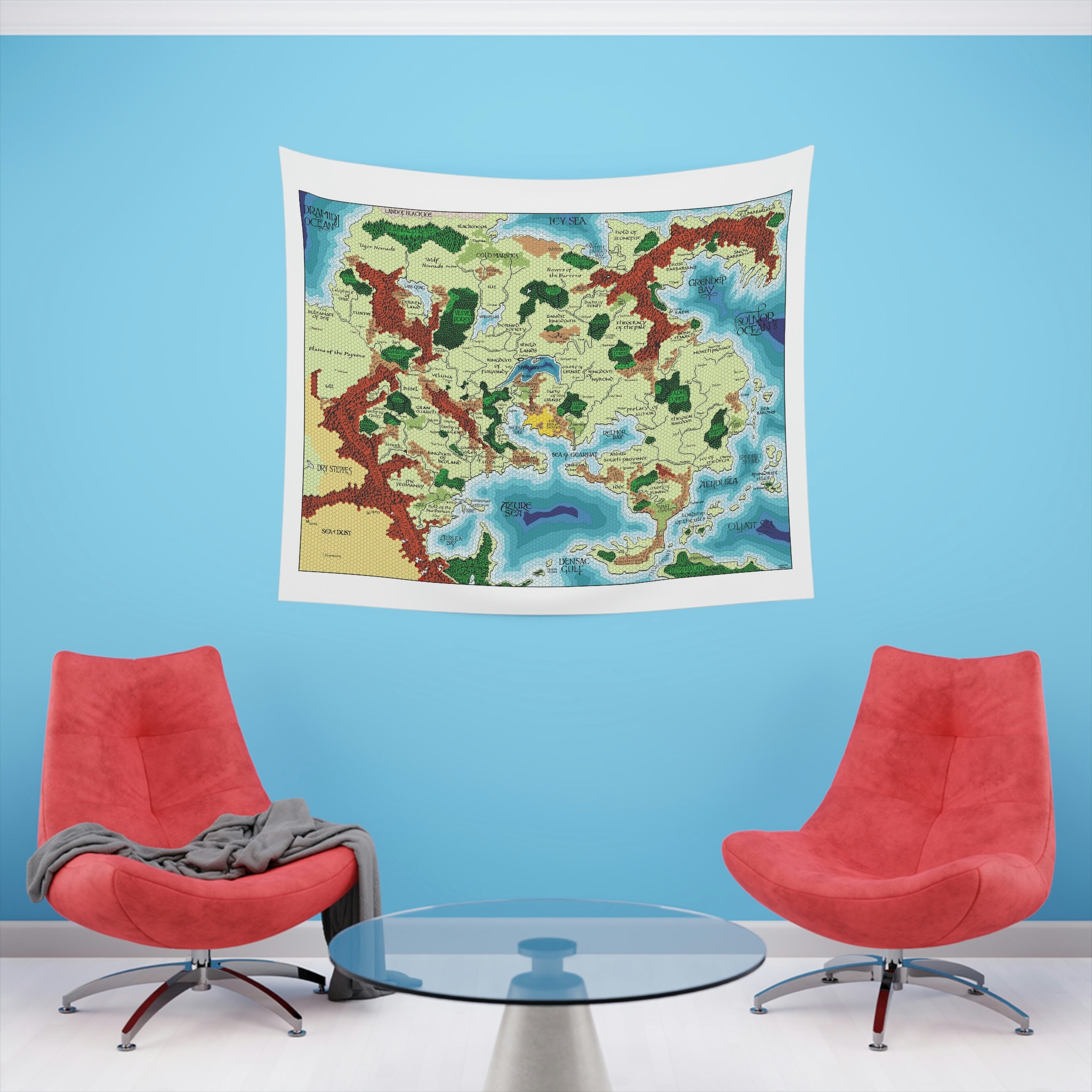 Dnd Greyhawk Wall Tapestry Flanaess Advanced Dungeons and - Etsy
