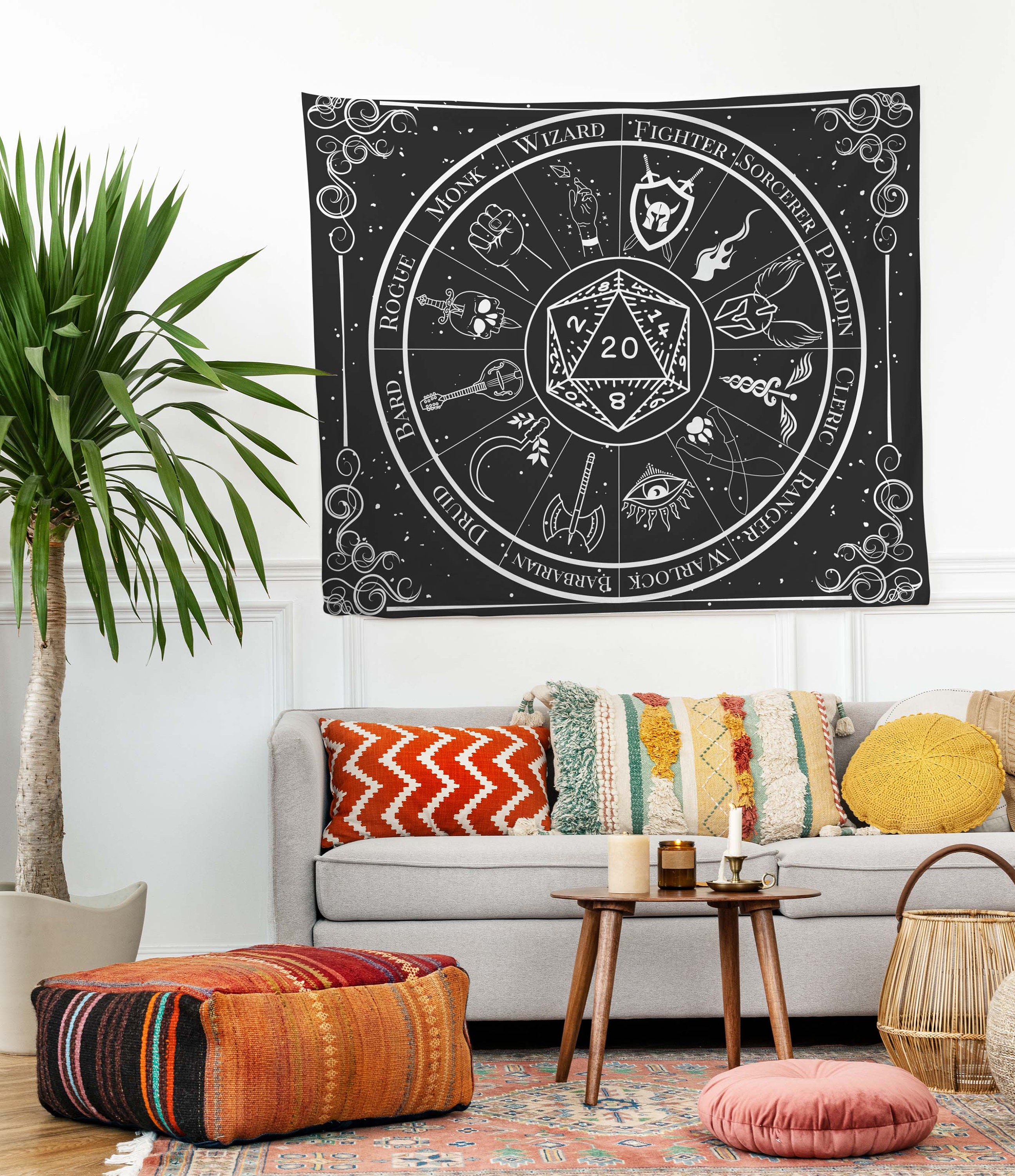 Dnd 5e Custom Indoor Wall Tapestry Black and White Dungeons - Etsy