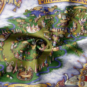 Map of Witchlight Carnival Indoor Wall Tapestry | Colored RPG Dungeons ...