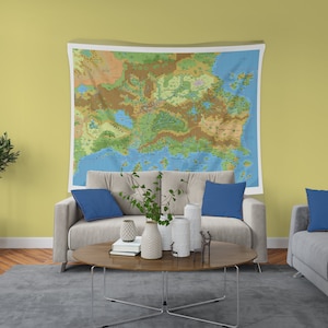 Mystara the Known World 1000 AC Indoor Wall Tapestry | Colored RPG ...