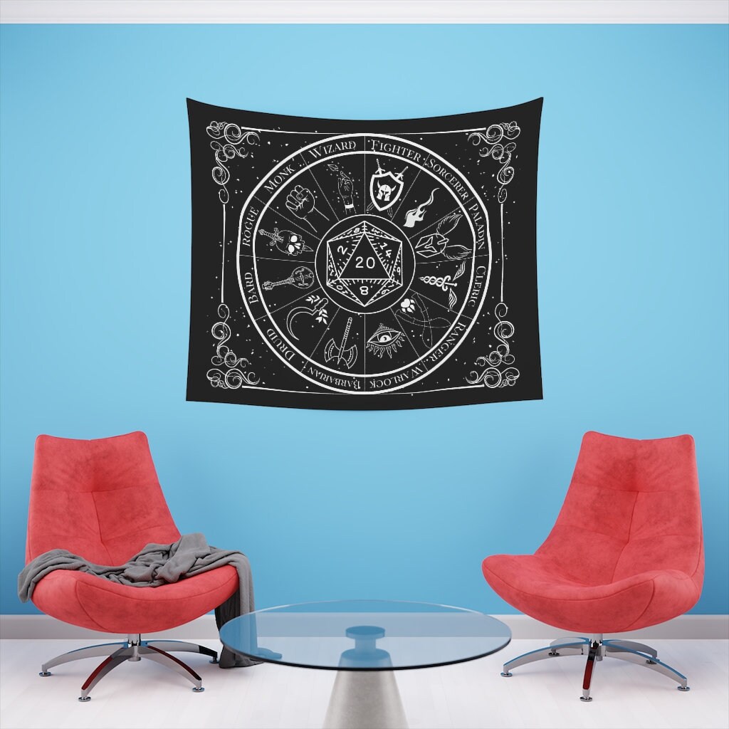 Dnd 5e Custom Indoor Wall Tapestry Black and White Dungeons - Etsy