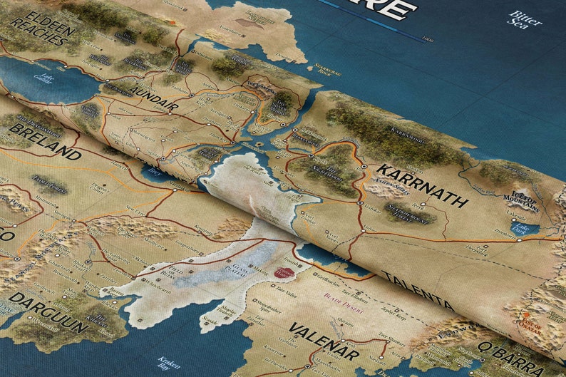 Map of Khorvaire Indoor Wall Tapestry Colored RPG Dungeons and Dragons Dnd 5e Eberron 36 X 26 ...